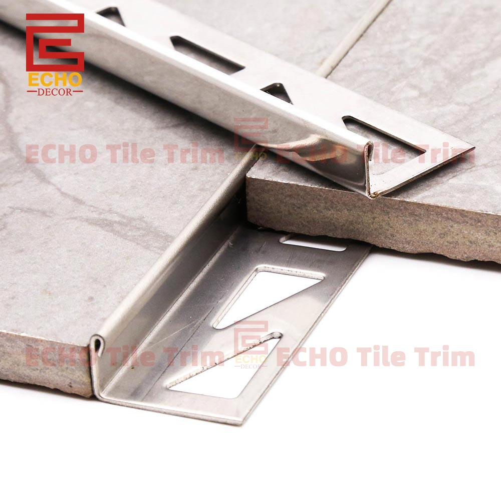 Silver Effect Stainless Steel Straight Edge Tile Trim 10mm – echotiletrim