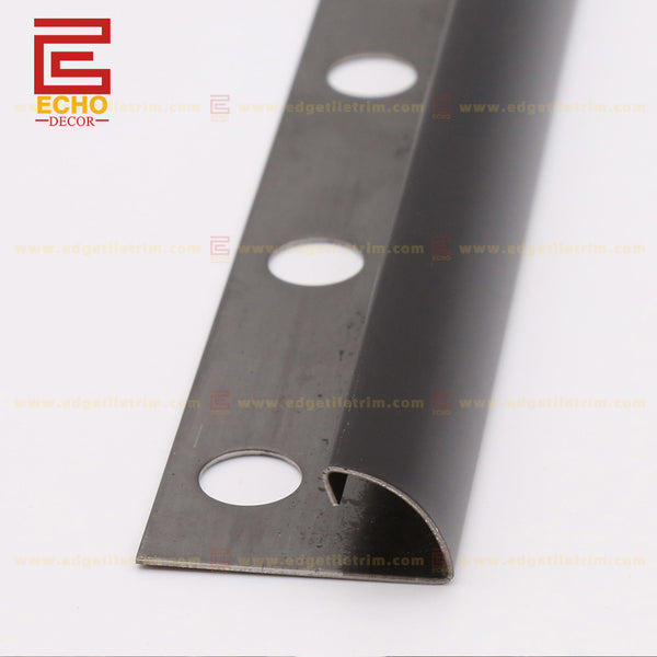 Stainless Steel Matte Black Quarter Round Tile Edging Strip – Echotiletrim