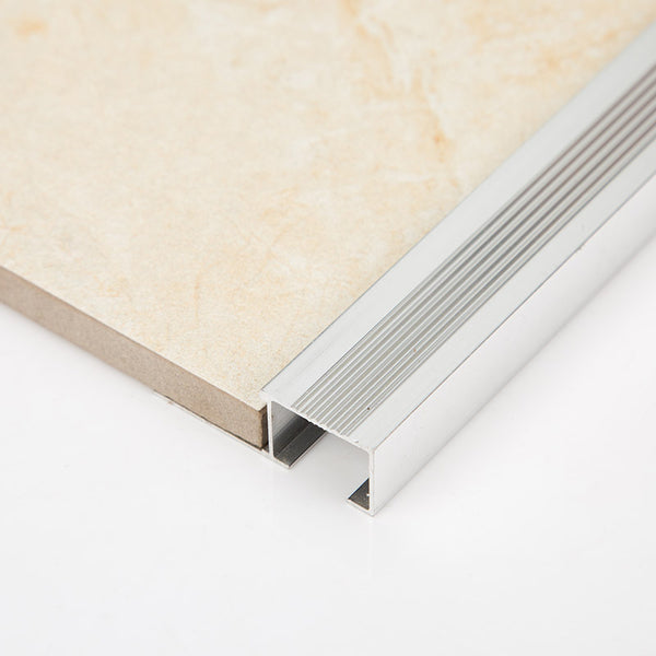 aluminium stair tread nosing fo tile step edge trim – Echotiletrim